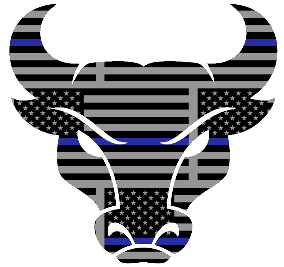 Buffalo Bulls Mascot Logo Thin Blue Line American Flag Vinyl Decal ...