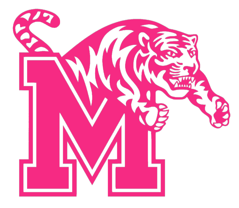 Memphis Tigers HOT PINK Team Logo Premium DieCut Vinyl Decal PICK SIZE ...