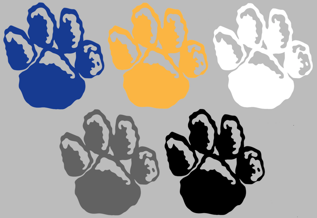 Blue And Yellow Paw Print