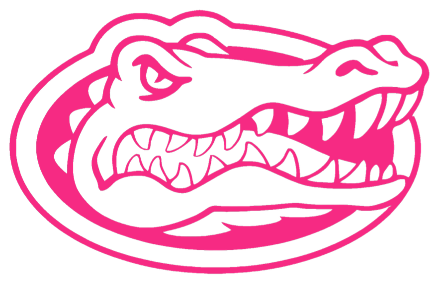 Florida Gators Team Logo HOT PINK Premium DieCut Vinyl Decal PICK SIZE ...