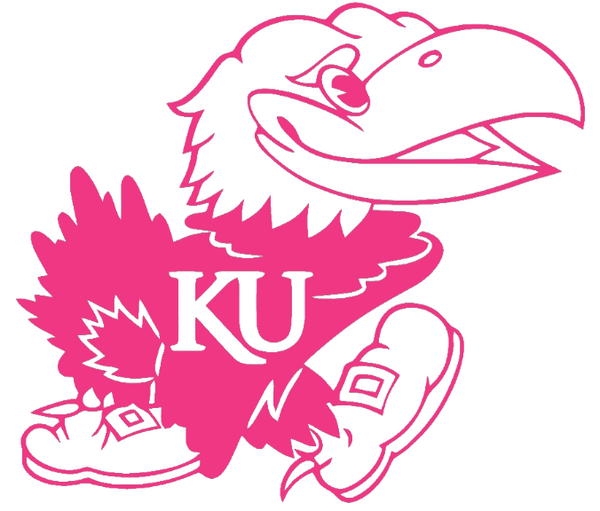 Kansas Jayhawks HOT PINK Team Logo Premium Vinyl Decal PICK SIZE ...