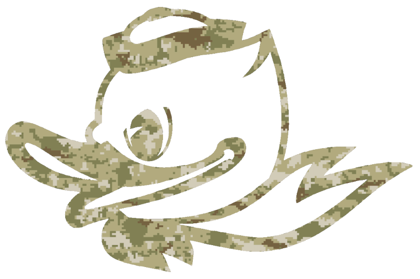 Oregon Ducks Puddles Logo Salute Service Camouflage Camo Vinyl Decal ...