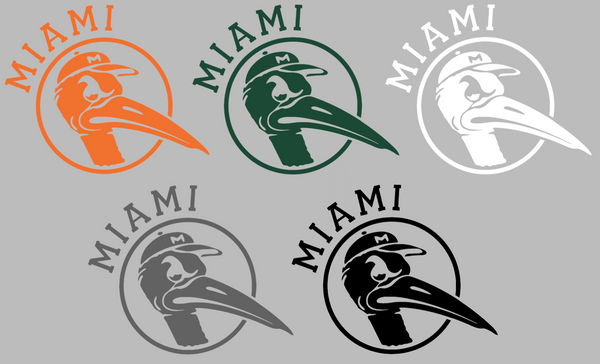 Miami Hurricanes Retro Throwback Logo Vinyl Decal PICK COLOR & SIZE ...