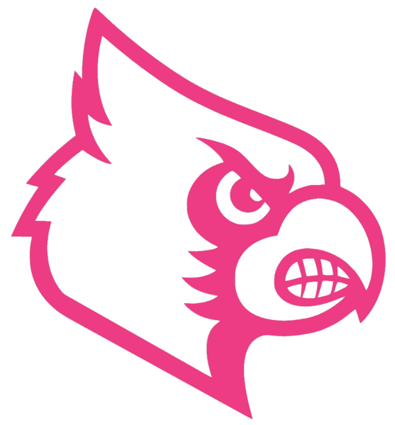 Louisville Cardinals HOT PINK Team Logo Premium Vinyl Decal PICK SIZE ...