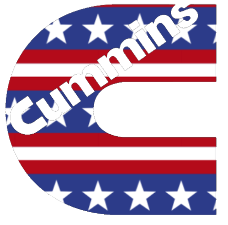 Cummins Diesel Truck Logo STARS & STRIPES USA Flag Premium Vinyl Decal ...
