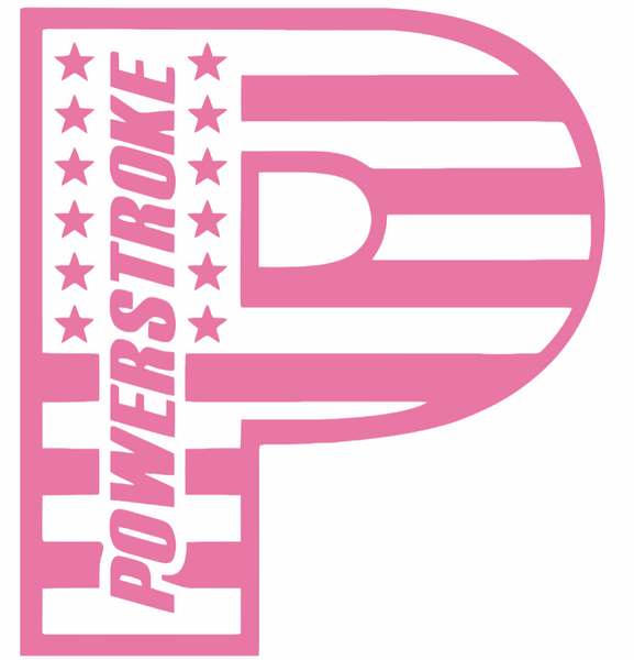 Powerstroke Diesel Stars & Stripes Truck Logo LIGHT PINK Vinyl Decal ...