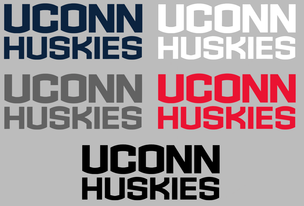 UConn Huskies Team Name Logo Premium Vinyl Decal PICK COLOR & SIZE ...