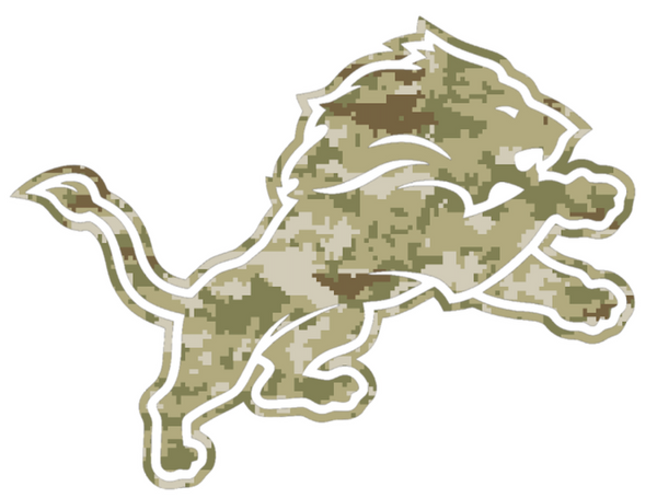 Detroit Lions Salute to Service Team Logo Camouflage Camo Vinyl Decal ...
