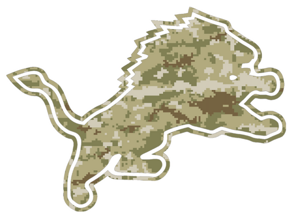 Detroit Lions Salute to Service Retro Logo Camouflage Camo Vinyl Decal ...