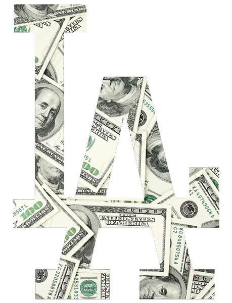 Los Angeles Dodgers Money Print Team Logo Vinyl Decal PICK SIZE ...