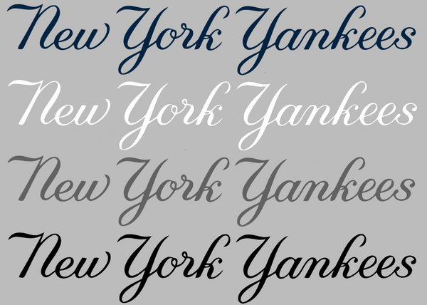 New York Yankees Script Team Name Logo Vinyl Decal PICK COLOR & SIZE ...
