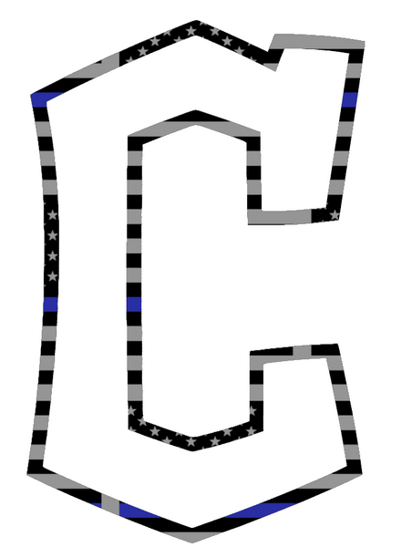 Cleveland Guardians Thin Blue Line C Logo American Flag Decal ...