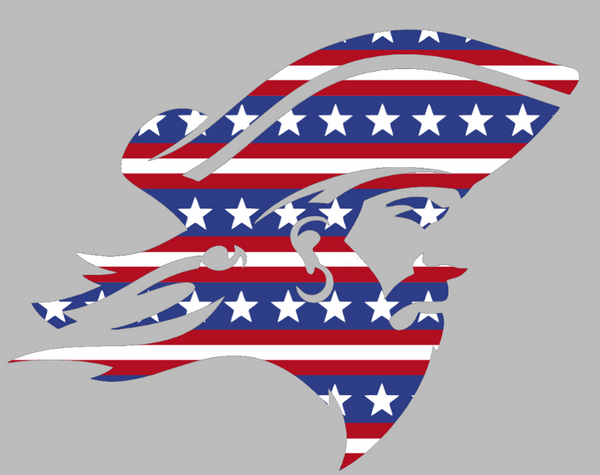 ETSU Buccaneers Stars & Stripes Mascot Logo American Flag Vinyl Decal ...