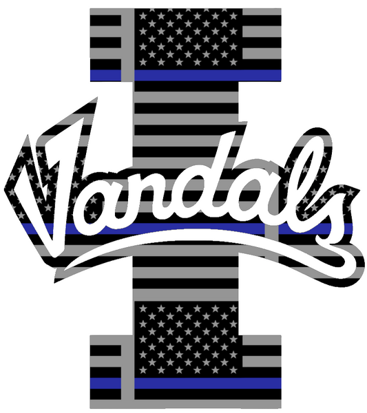 Idaho Vandals Team Logo Thin Blue Line American Flag Vinyl Decal ...
