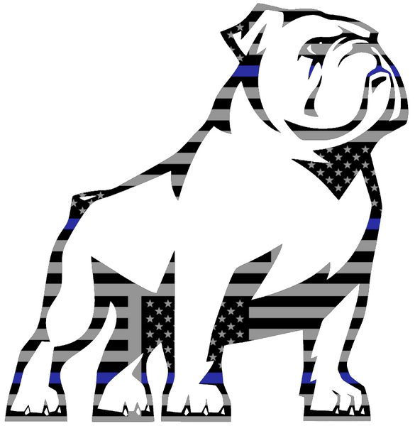 Samford Bulldogs Team Logo Thin Blue Line American Flag Vinyl Decal ...