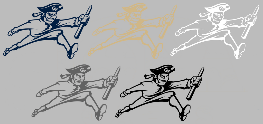 George Washington Colonials Retro Throwback Logo Premium Vinyl Decal ...