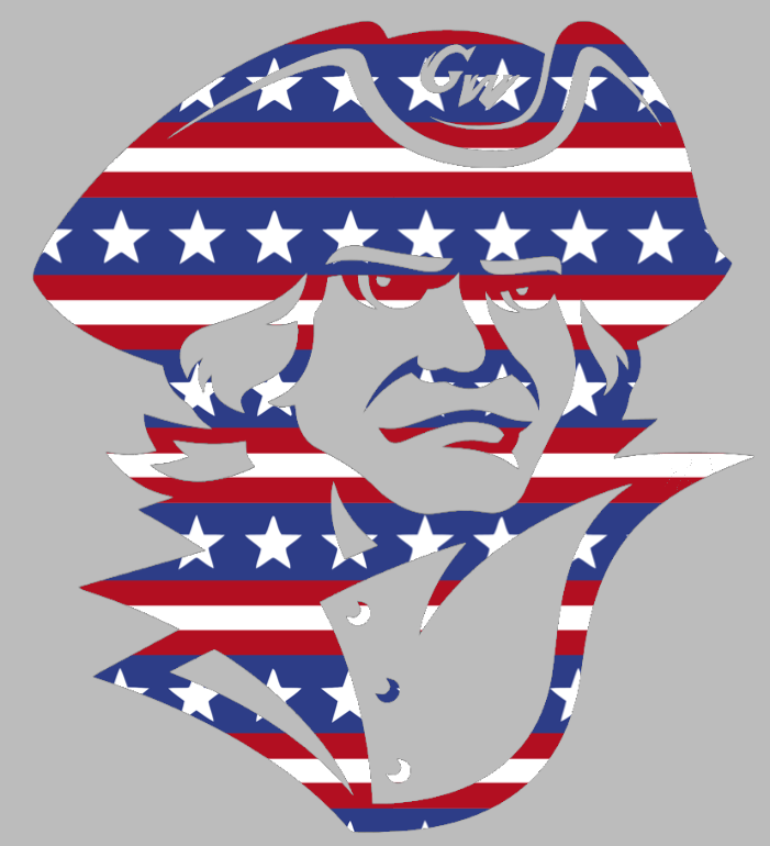 George Washington Colonials Mascot Logo Stars & Stripes USA Flag Decal ...