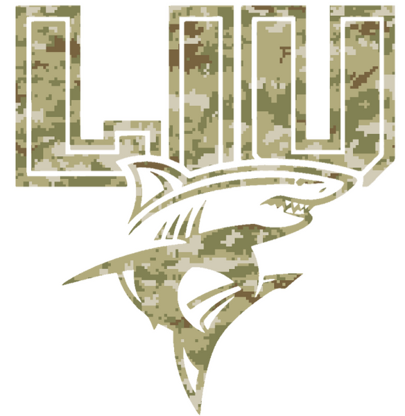 Long Island LIU Sharks Team Logo Salute Camouflage Camo Decal ...