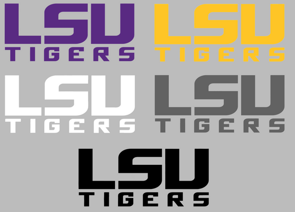 LSU Tigers Team Name Logo Premium DieCut Vinyl Decal PICK COLOR & SIZE ...