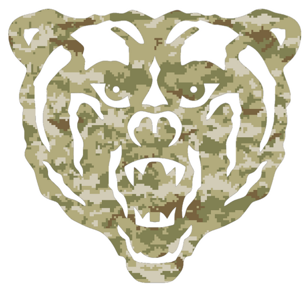 Mercer Bears Mascot Logo Salute to Service Camouflage Camo Decal ...