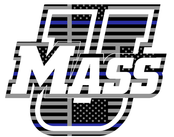 Massachusetts Minutemen Team Logo Thin Blue Line USA Flag Vinyl Decal ...