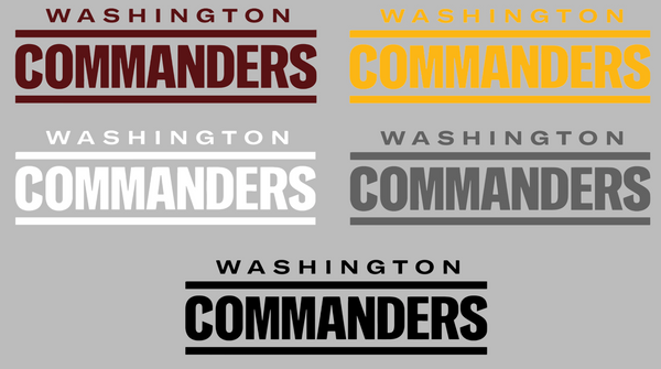 Washington Commanders Team Name Logo Vinyl Decal PICK COLOR & SIZE ...