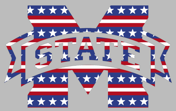 Mississippi State Bulldogs Retro Throwback Logo Stars & Stripes Decal ...