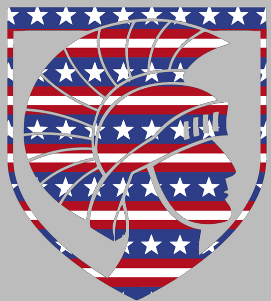 Merrimack Warriors Mascot Logo Stars & Stripes American Flag Vinyl ...