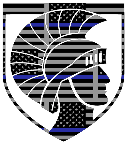 Merrimack Warriors Mascot Logo Thin Blue Line USA Flag Vinyl Decal ...