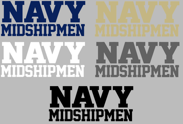 Navy Midshipmen Team Name Logo Premium Vinyl Decal PICK COLOR & SIZE ...