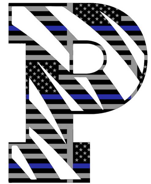 Princeton Tigers Team Logo Thin Blue Line American Flag Vinyl Decal ...