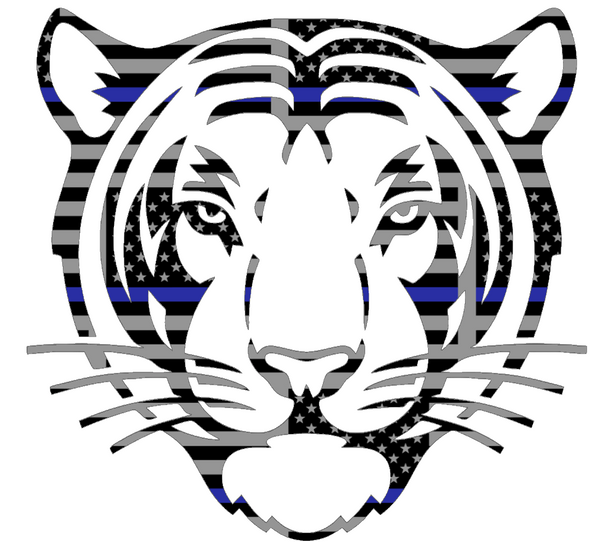 Princeton Tigers Mascot Logo Thin Blue Line American Flag Vinyl Decal ...