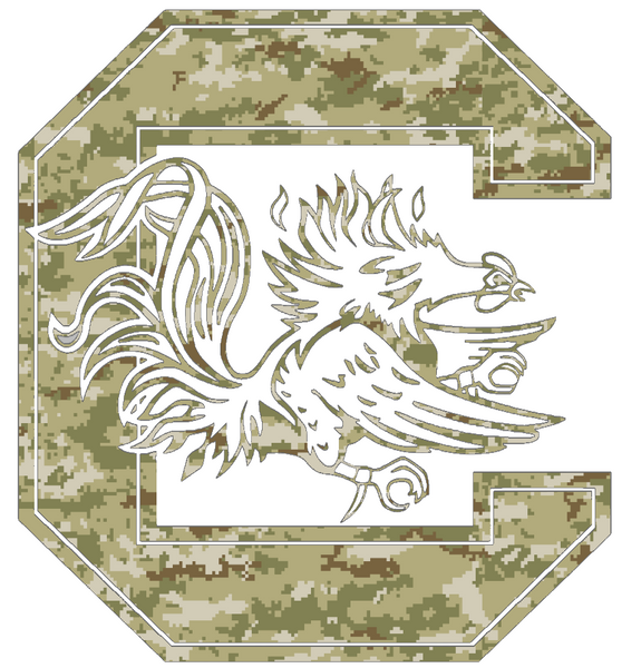 South Carolina Gamecocks Team Logo Salute Camouflage Camo Decal ...