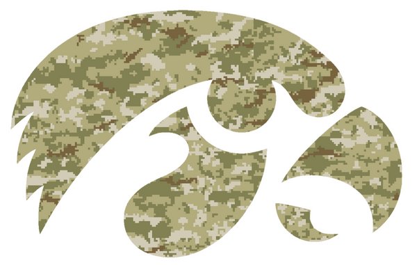 Iowa Hawkeyes Team Logo Salute to Service Camouflage Camo Vinyl Decal ...