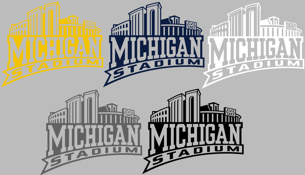 Michigan Wolverines Football Stadium Logo Vinyl Decal PICK COLOR SIZE ...