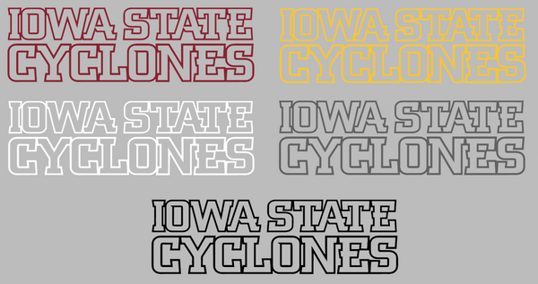 Iowa State Cyclones Team Name Logo Premium Vinyl Decal PICK COLOR SIZE ...