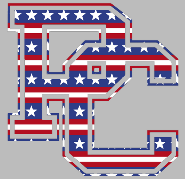 Presbyterian Blue Hose Team Logo Stars & Stripes USA Flag Vinyl Decal ...