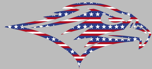 Seattle Redhawks Mascot Logo Stars & Stripes American Flag Vinyl Decal ...