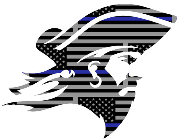 ETSU Buccaneers Thin Blue Line Mascot Logo American Flag Vinyl Decal ...