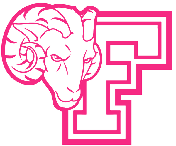 Fordham Rams HOT PINK Team Logo Premium DieCut Vinyl Decal PICK SIZE ...