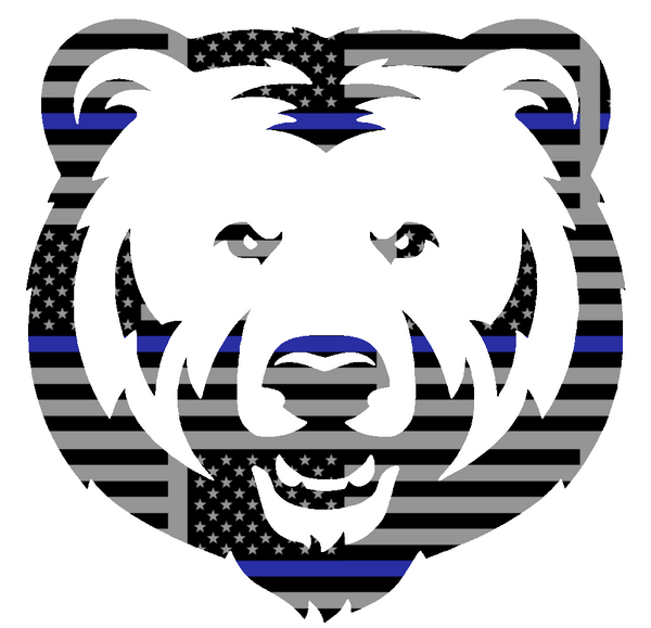 Northern Colorado Bears Mascot Logo Thin Blue Line Flag Vinyl Decal ...
