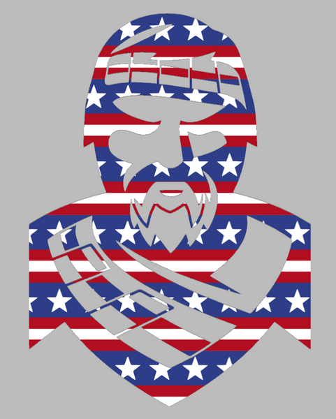 Radford Highlanders Mascot Logo Stars & Stripes USA Flag Vinyl Decal ...