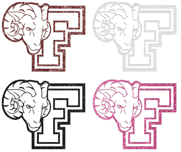 Fordham Rams Metallic Sparkle Mascot Logo Decal PICK COLOR & SIZE ...