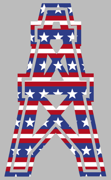 Houston Oilers Retro Team Logo Stars & Stripes USA Flag Vinyl Decal ...