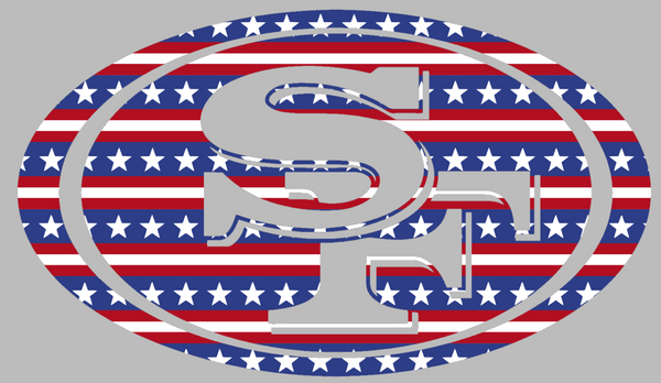 San Francisco 49ers Stars & Stripes Team Logo USA Flag Vinyl Decal ...