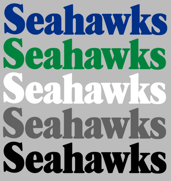 Seattle Seahawks Retro Team Name Logo Vinyl Decal PICK COLOR & SIZE ...