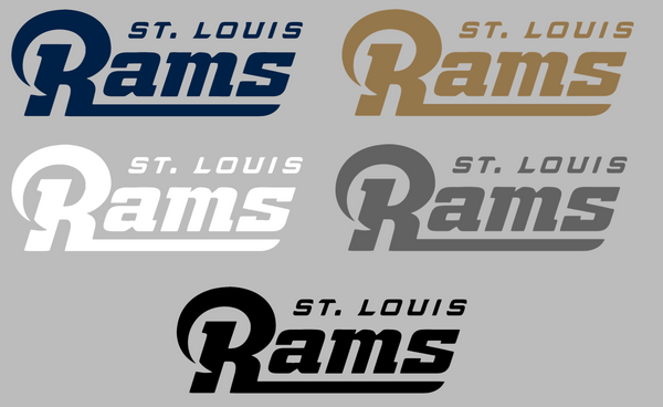 St Louis Rams Retro Throwback Team Name Logo Decal PICK COLOR & SIZE ...