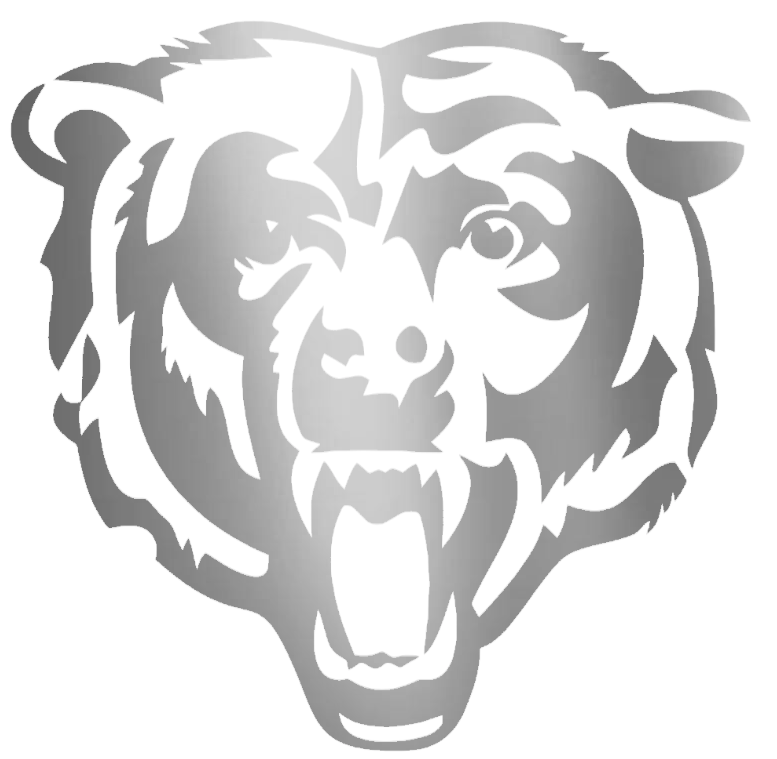 Chicago Bears Silver Chrome Mirror Screaming Bear Logo Vinyl Decal ...