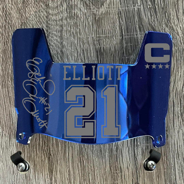 Dallas Cowboys Ezekial Elliott Mini Football Helmet Visor Shield Blue ...